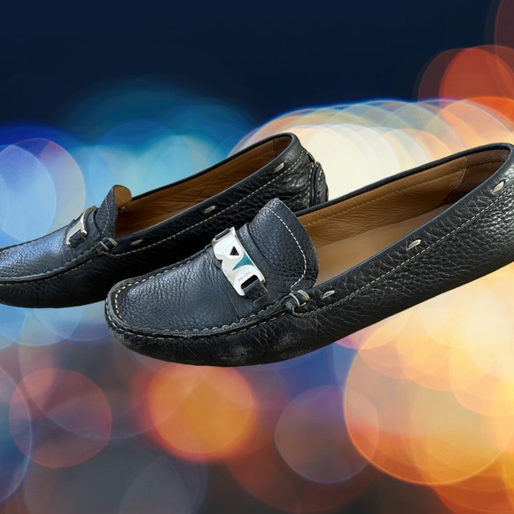 Prada | Shoes | Prada Navy Blue Driving Shoes Soft Pebbled Leather ...